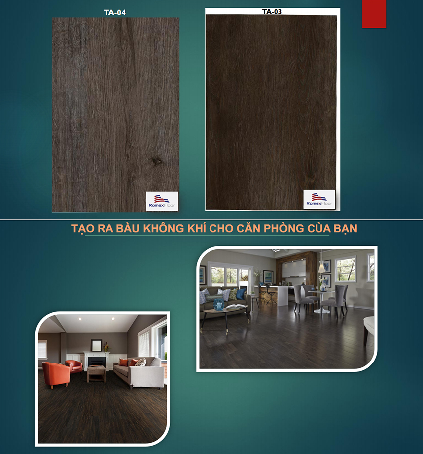 Sàn nhựa hèm khóa Romex Floor TA002 (4mm, 5mm, 6mm) | BKCS.VN